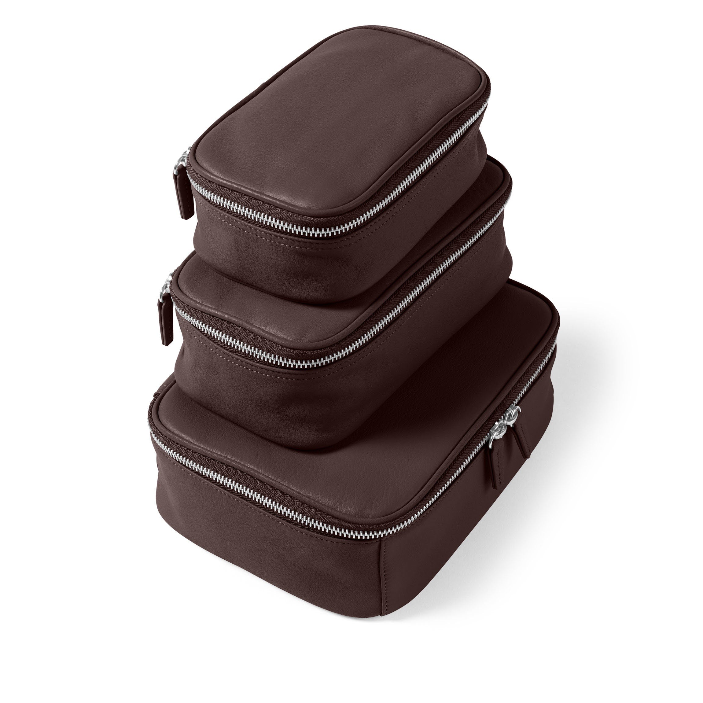 Nested Travel Organizer Trio | Full grain leather, versatile storage set, Leatherology Brown