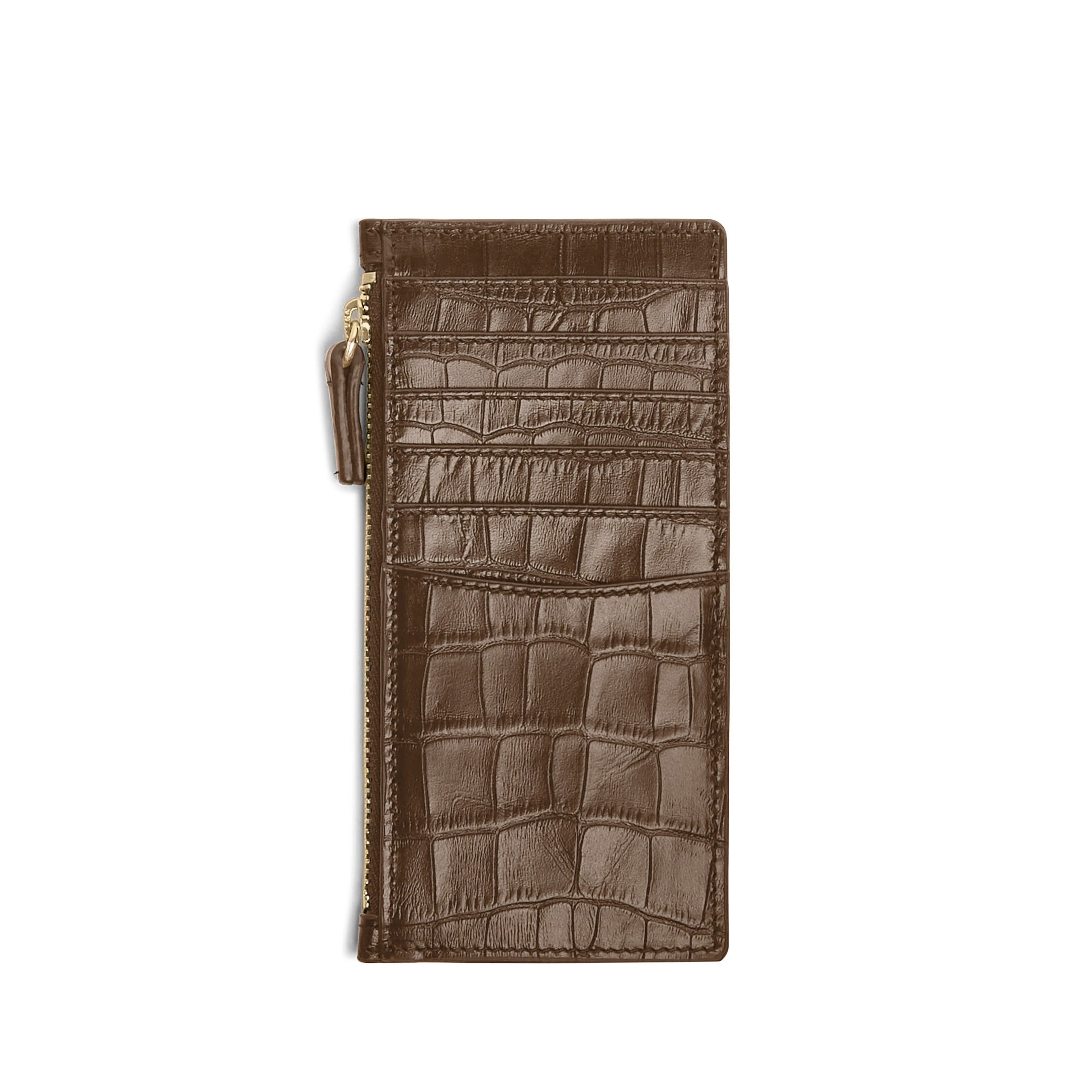 Devon Slim Zip Card Case | Full grain leather, compact card organizer ...
