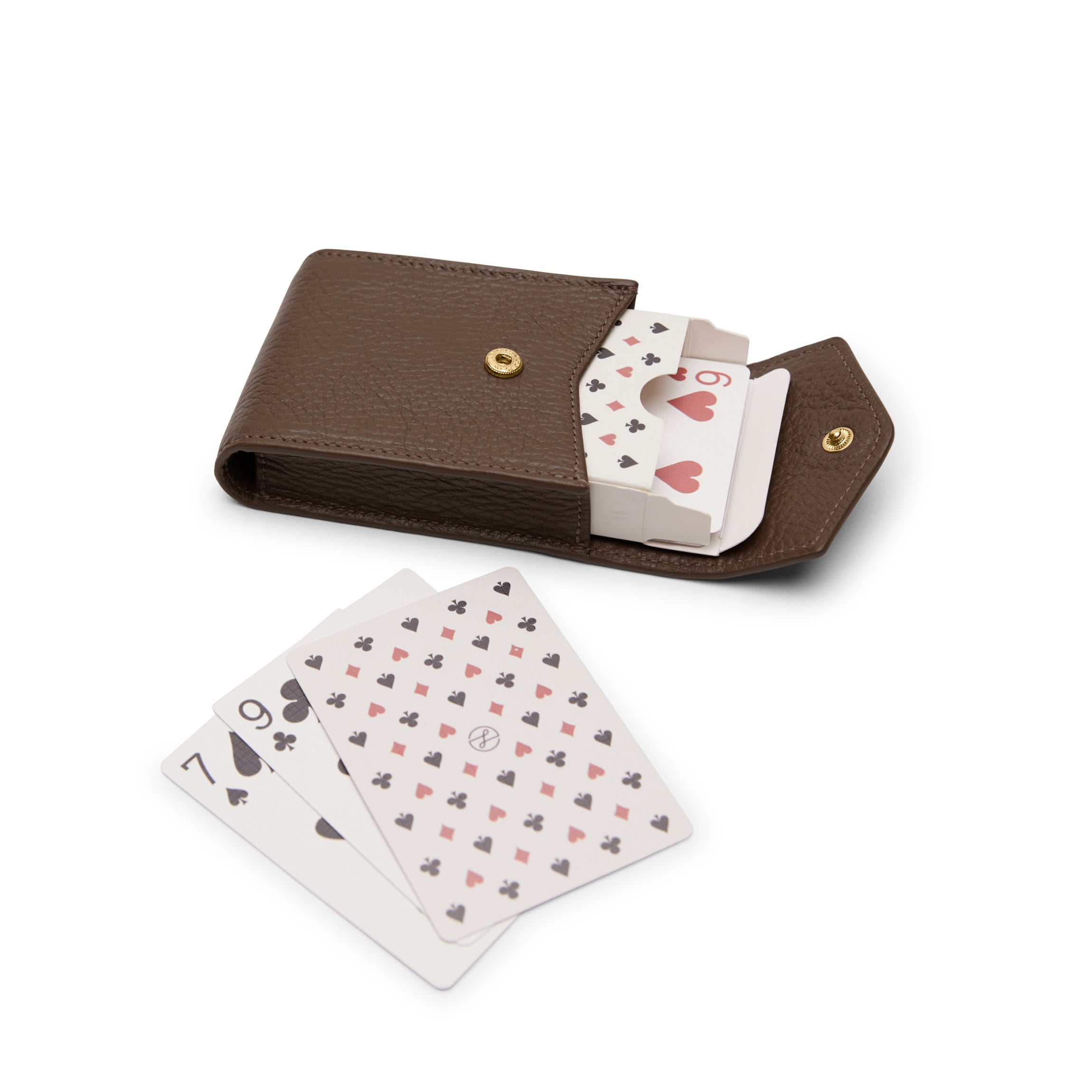 Portable Single Playing Card Case | Full grain leather, compact card ...