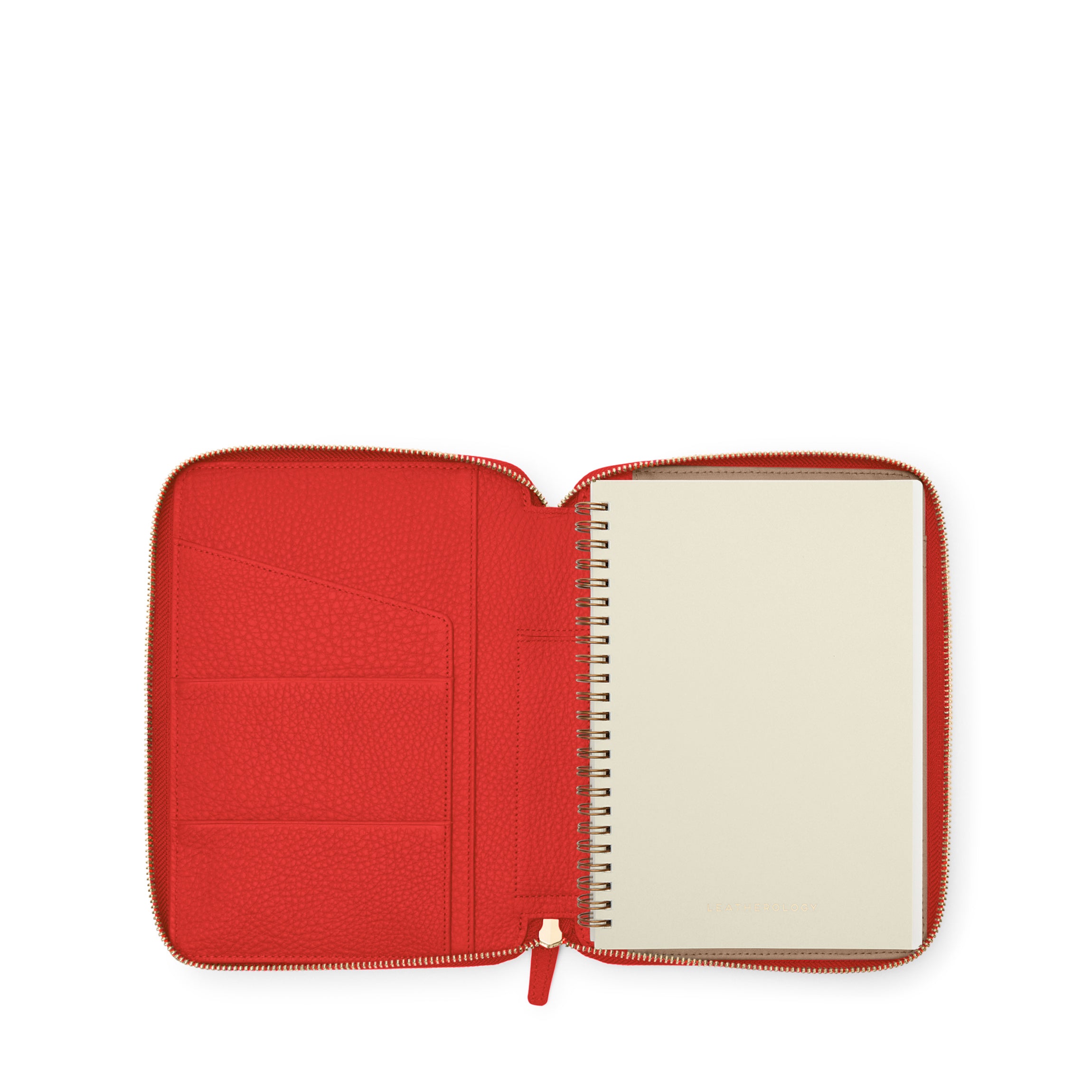 A5 Zippered Spiral Journal | Full grain leather, sleek notebook storage ...