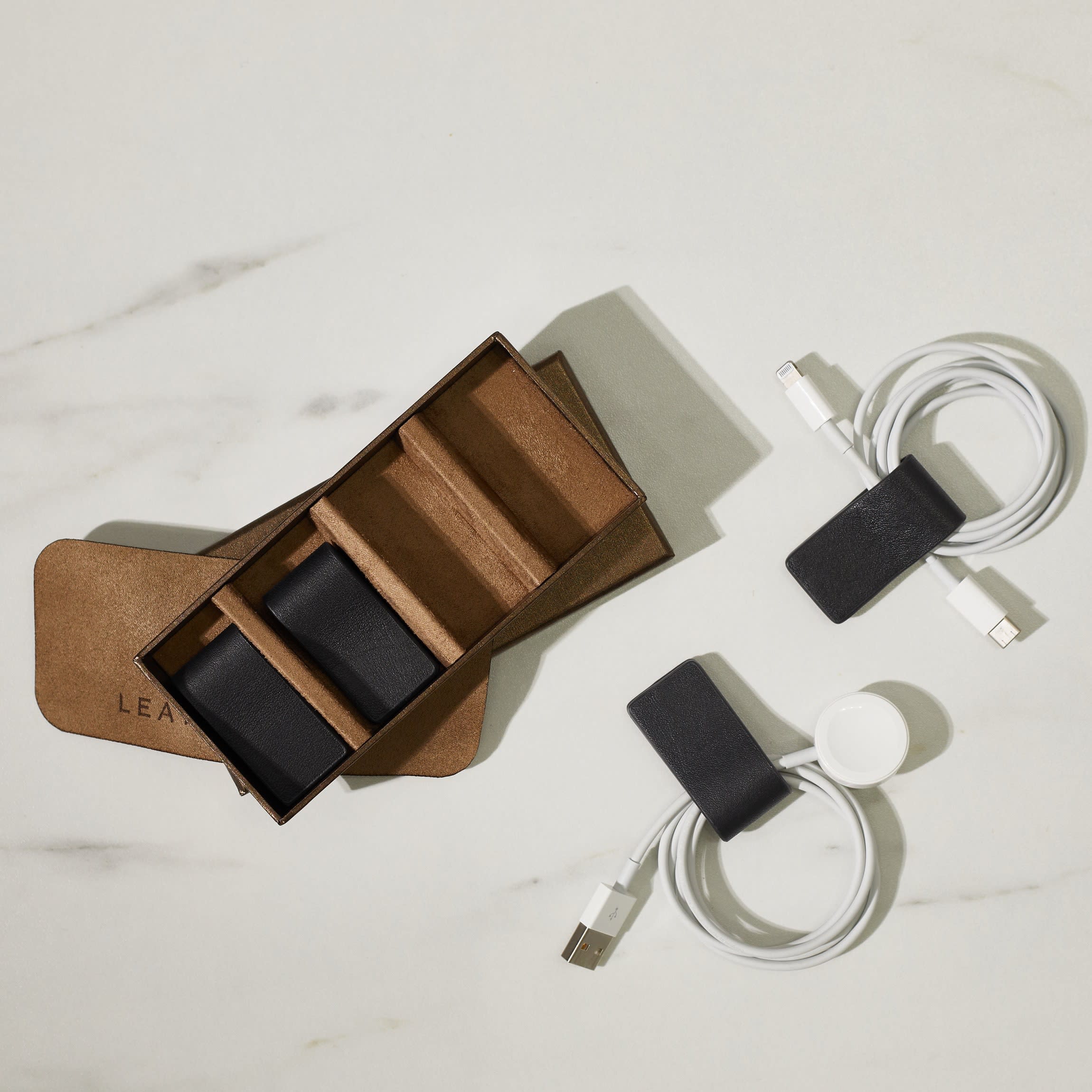 Small Cord Wrap Set | Full grain leather, tidy tech solution ...